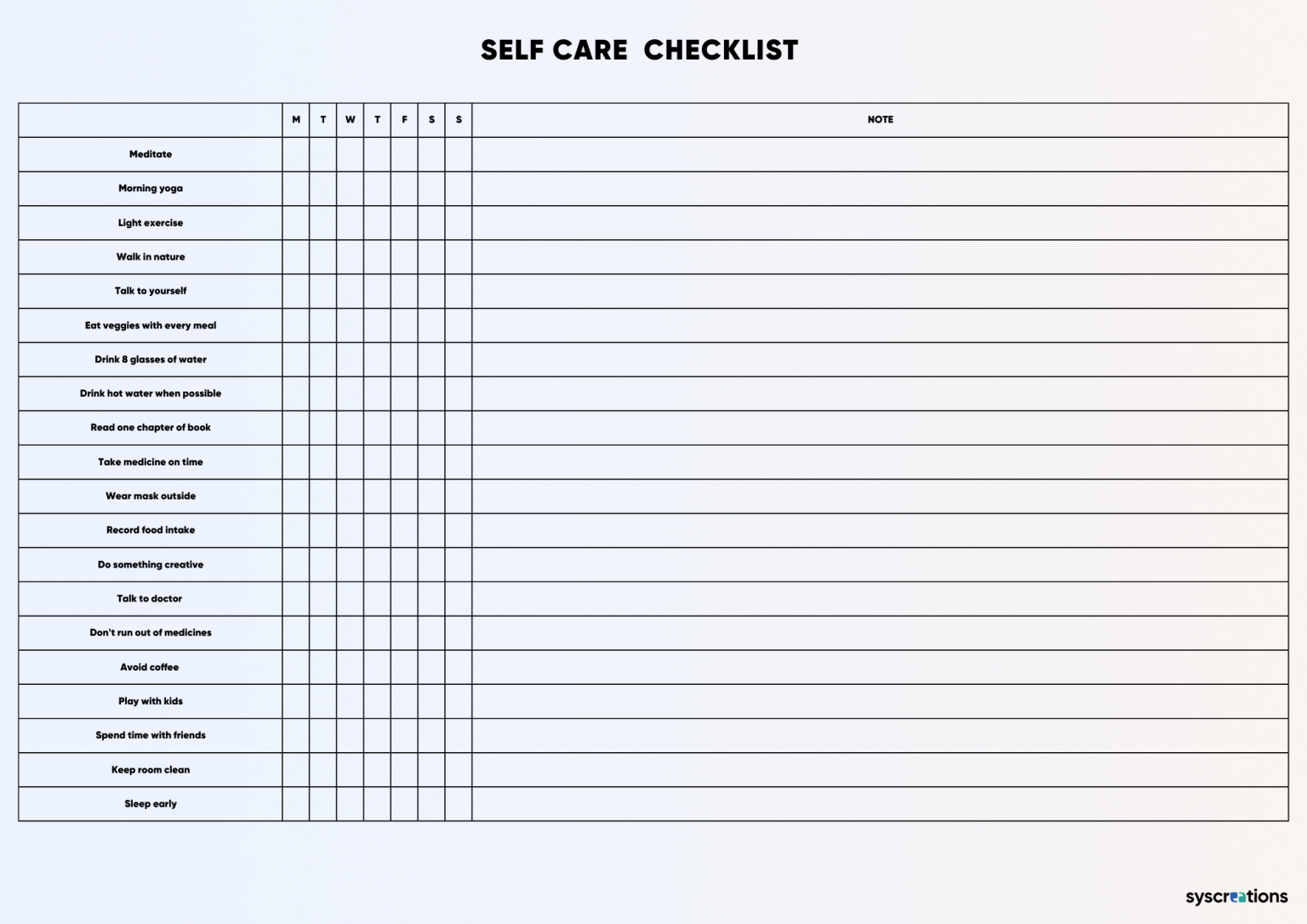 3 Real Self-Care Checklist Examples for Patients & Providers