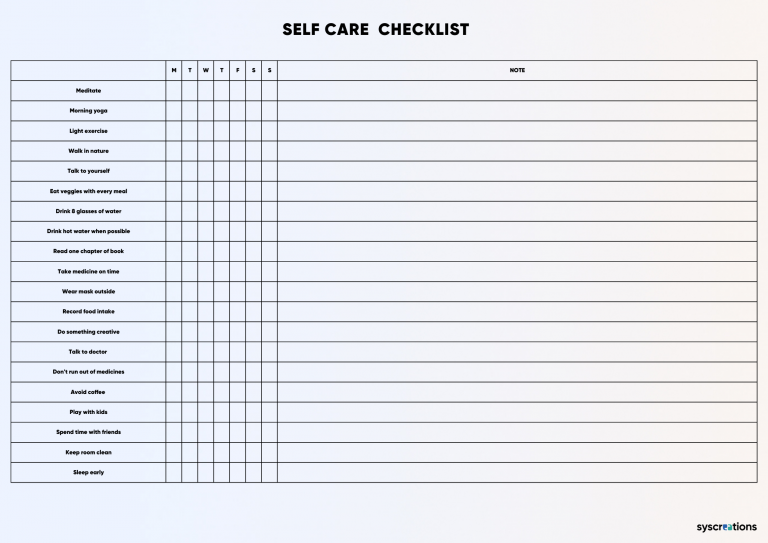 3 Real Self-Care Checklist Examples for Patients & Providers